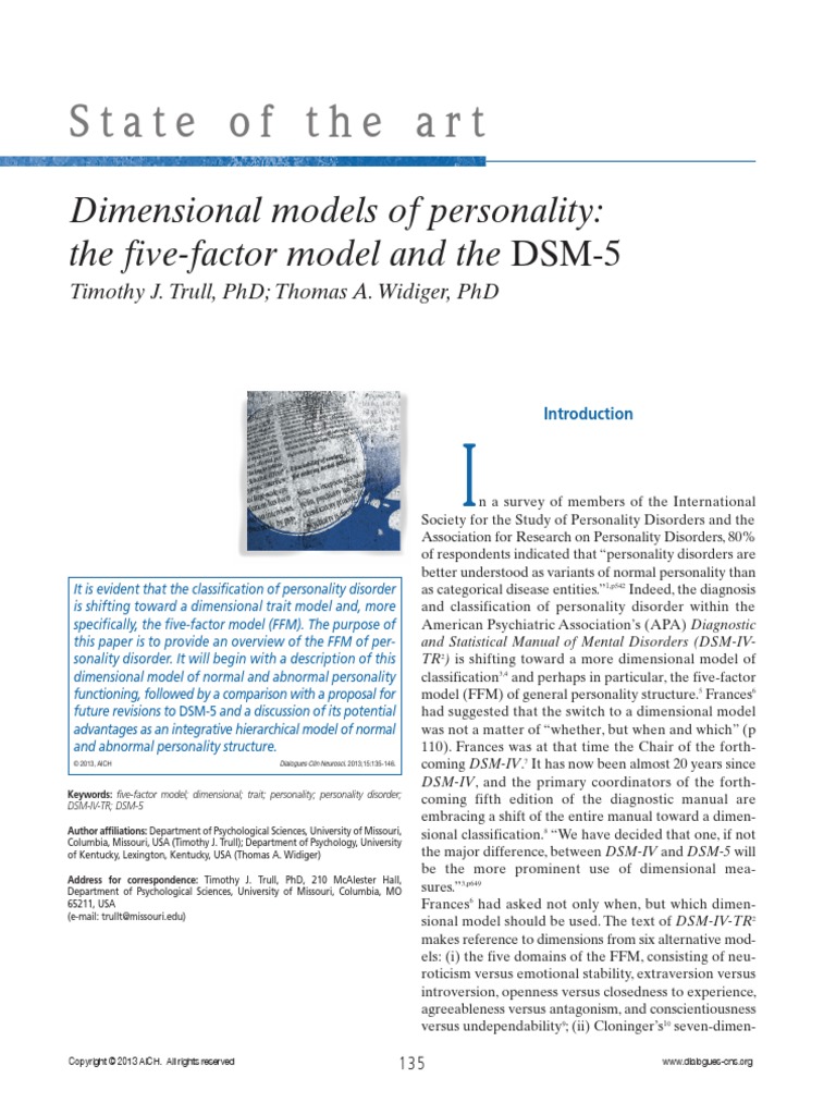 Trull, T. J., & Widiger, T. A. (2013) - Dimensional Models of ...