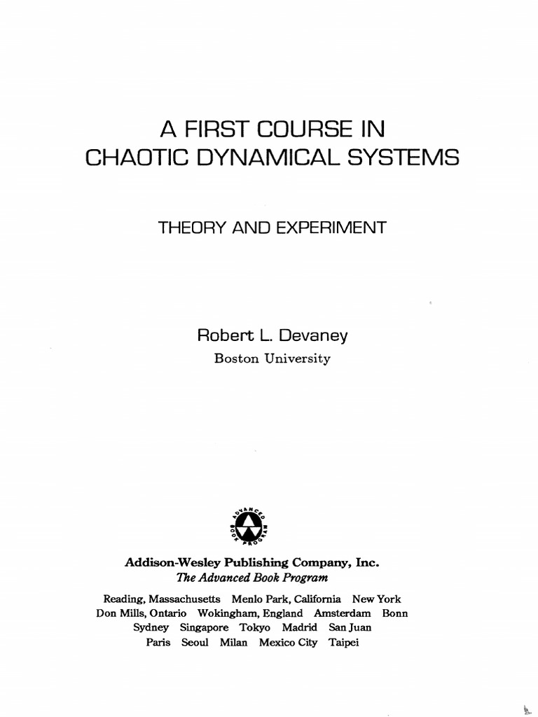A First Course in Chaotic Dynamical Systems: Theory and Experiment ...