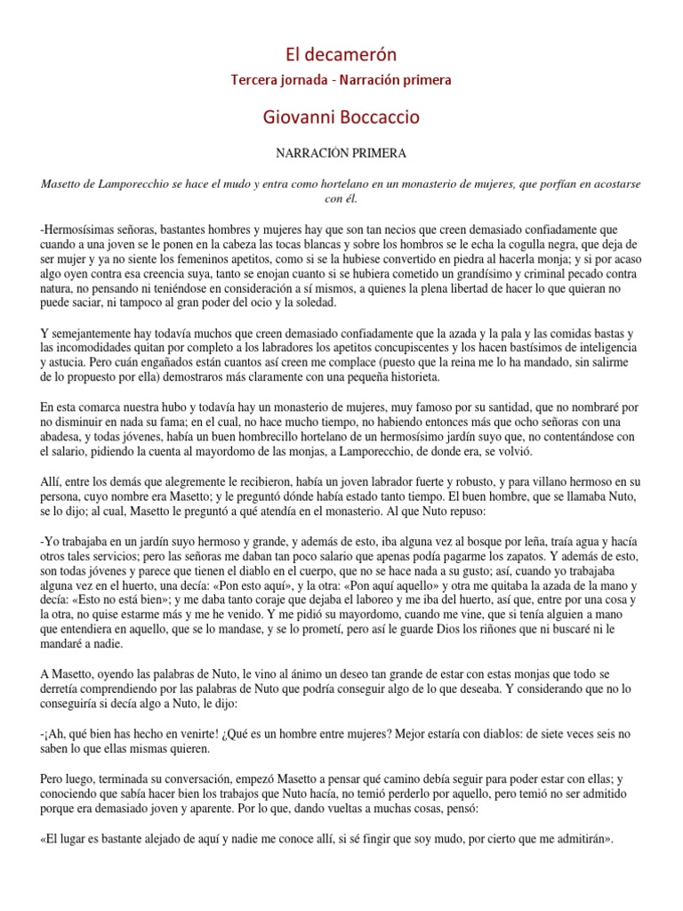 7 El Decamerón Massetto | PDF | El decameron | Monasterio