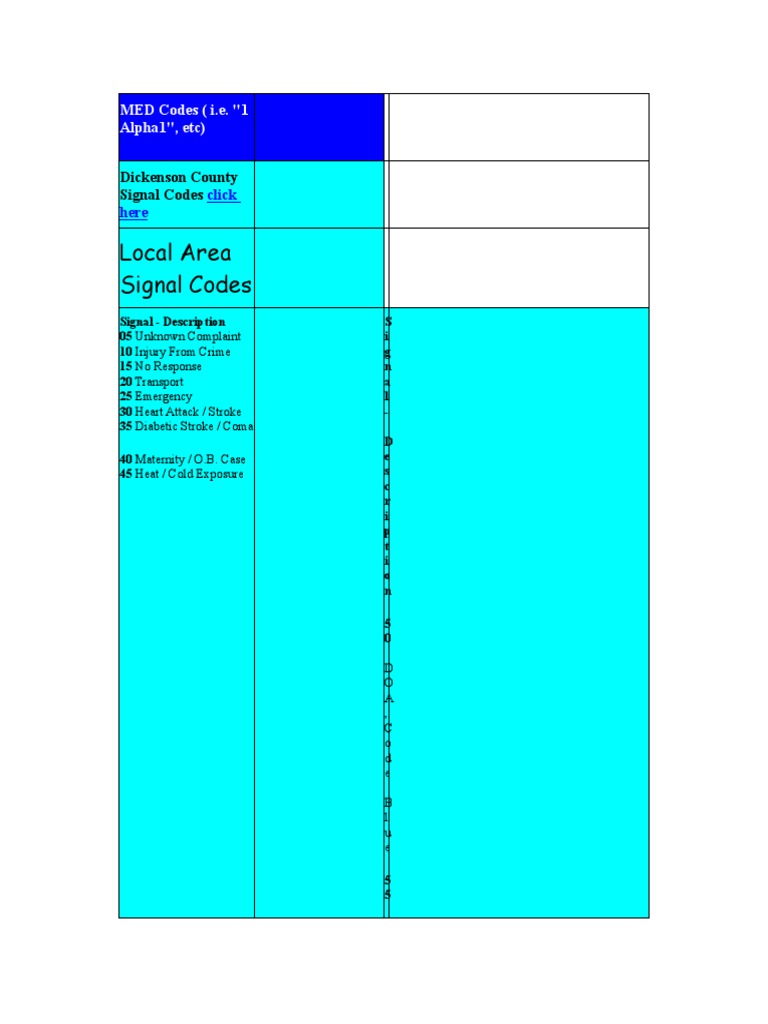 Local Area Signal Codes | PDF | Public Safety | National Security