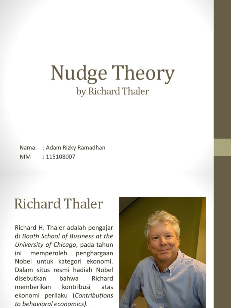 Nudge Theory by Richard Thaler | PDF