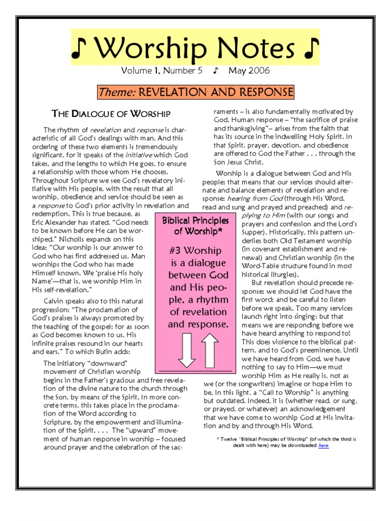 Worship: Revelation and Response | PDF | Revelation | Worship