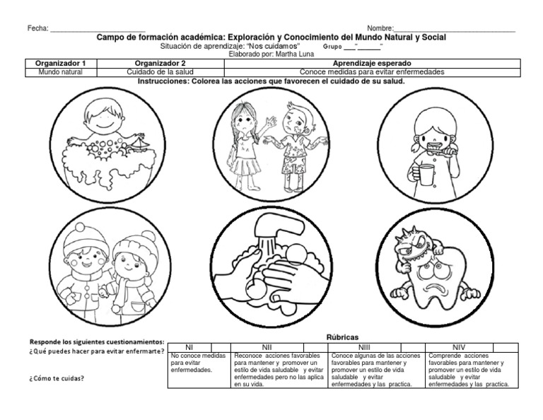 Actividad Nos Cuidamos Pdf