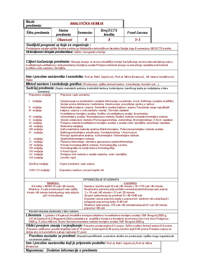 Analiticka Hemija | PDF