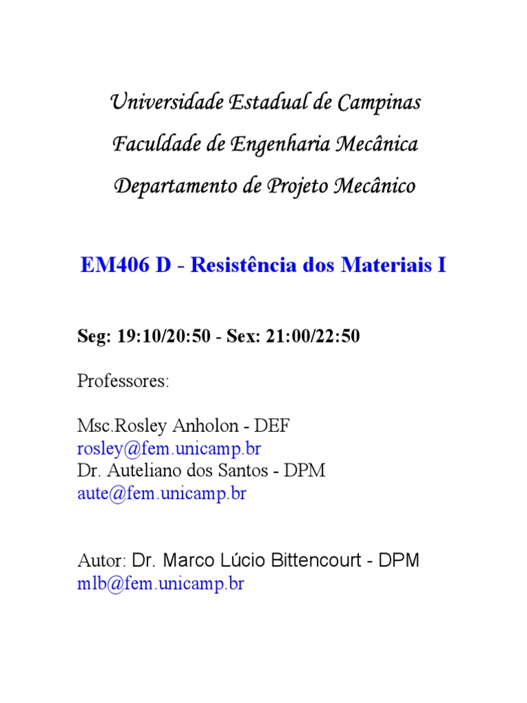 Apostila De Resmat Pdf Pdf Mecânica Mecânica Clássica