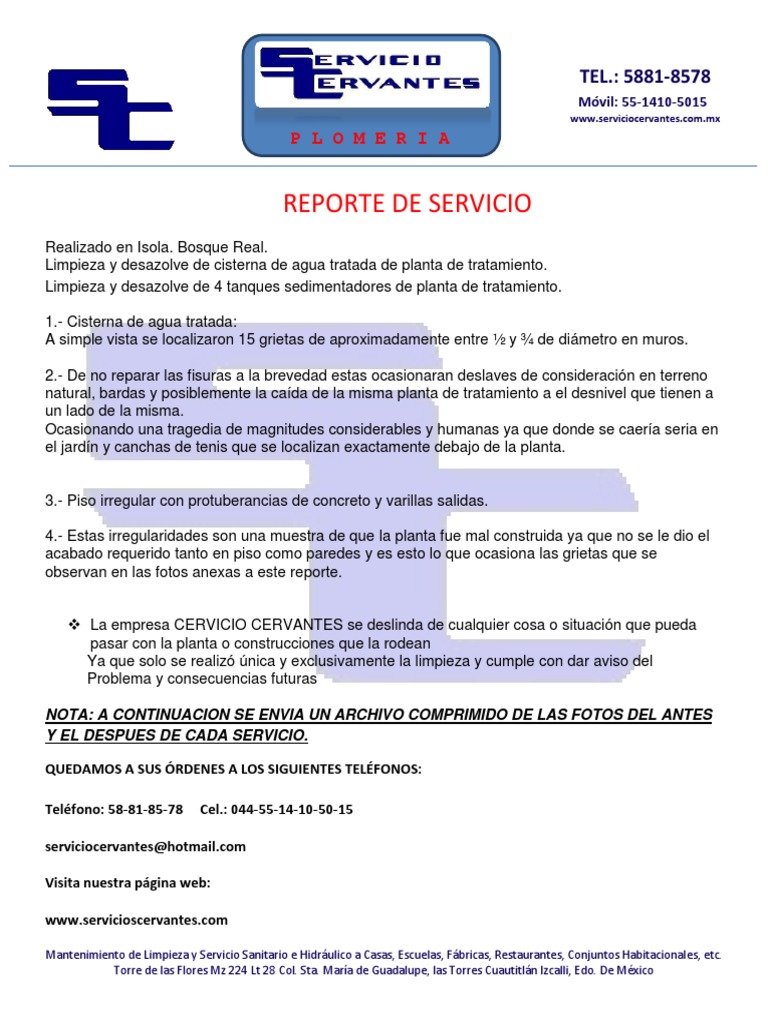 Reporte de Servicio | PDF