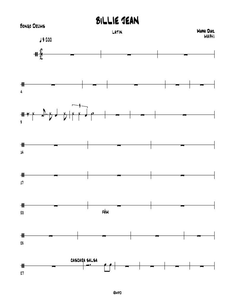 Billie Jean 3 - Bongo Drums | PDF | Cuban Music | North American Music