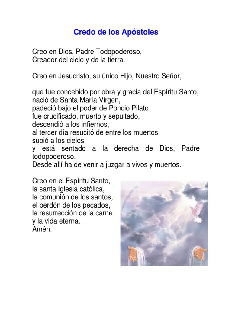 Credo de Los Apóstoles | PDF | espíritu Santo | Jesús
