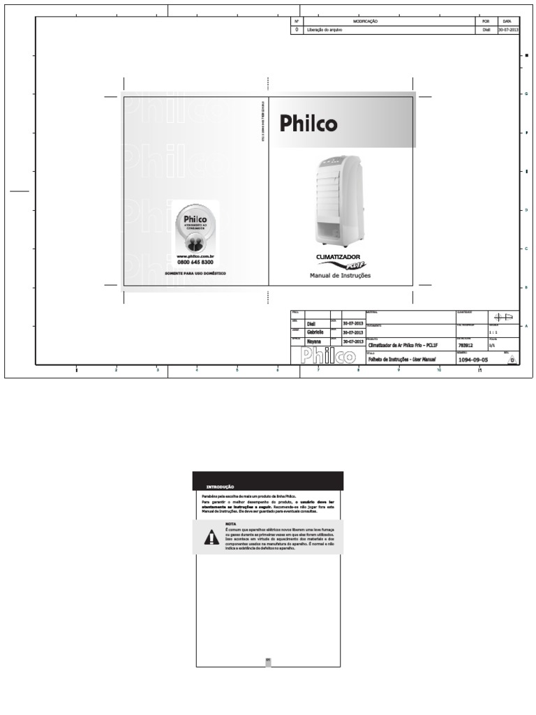 Climatizador Philco Manual | Tempo | Umidade