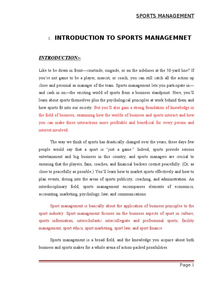 sports management | Sports | Organizational Culture | Free 30-day Trial ...