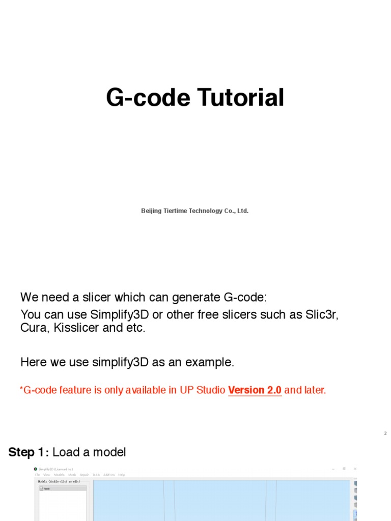 UP Studio G Code Tutorial | PDF