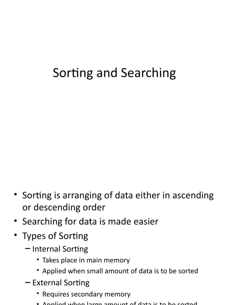 An In-Depth Exploration of Common Sorting and Searching Algorithms ... An In-Depth Exploration of Common Sorting and Searching Algorithms ...