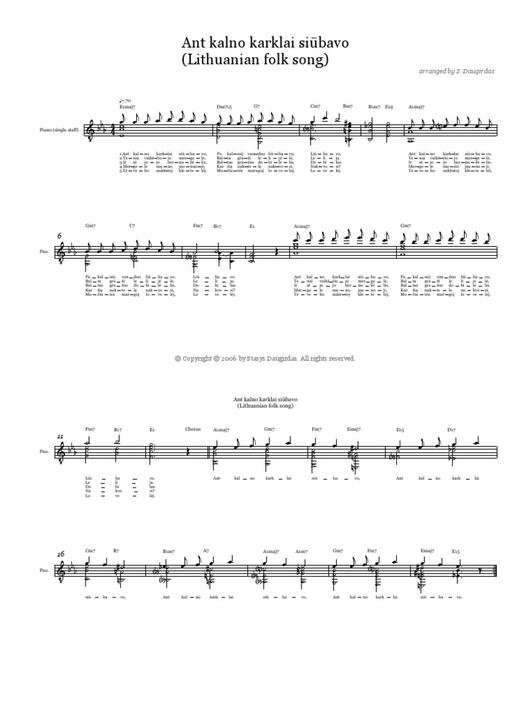 Ant Kalno Karklai Siubavo - Staffpad03 | PDF