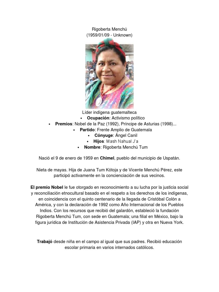Rigoberta Menchú | PDF