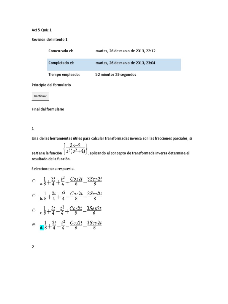 Cálculo de Transformadas Inversas | PDF | Transformada de Laplace | Circunvolución