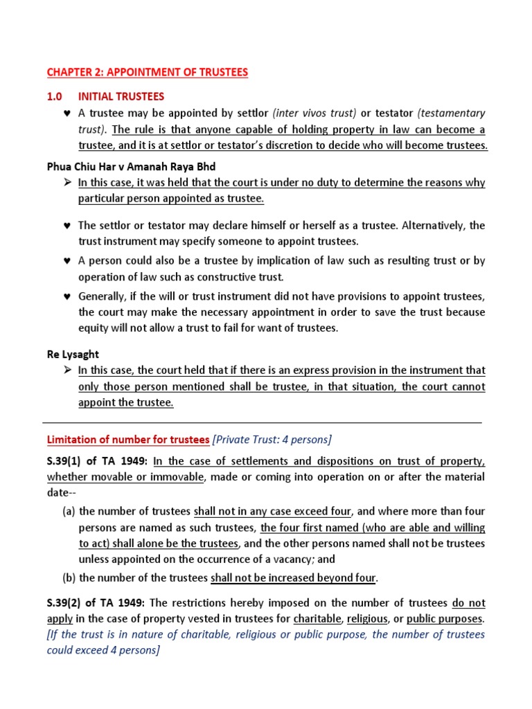 Appointment of Trustee | PDF | Trust Law | Fiduciary