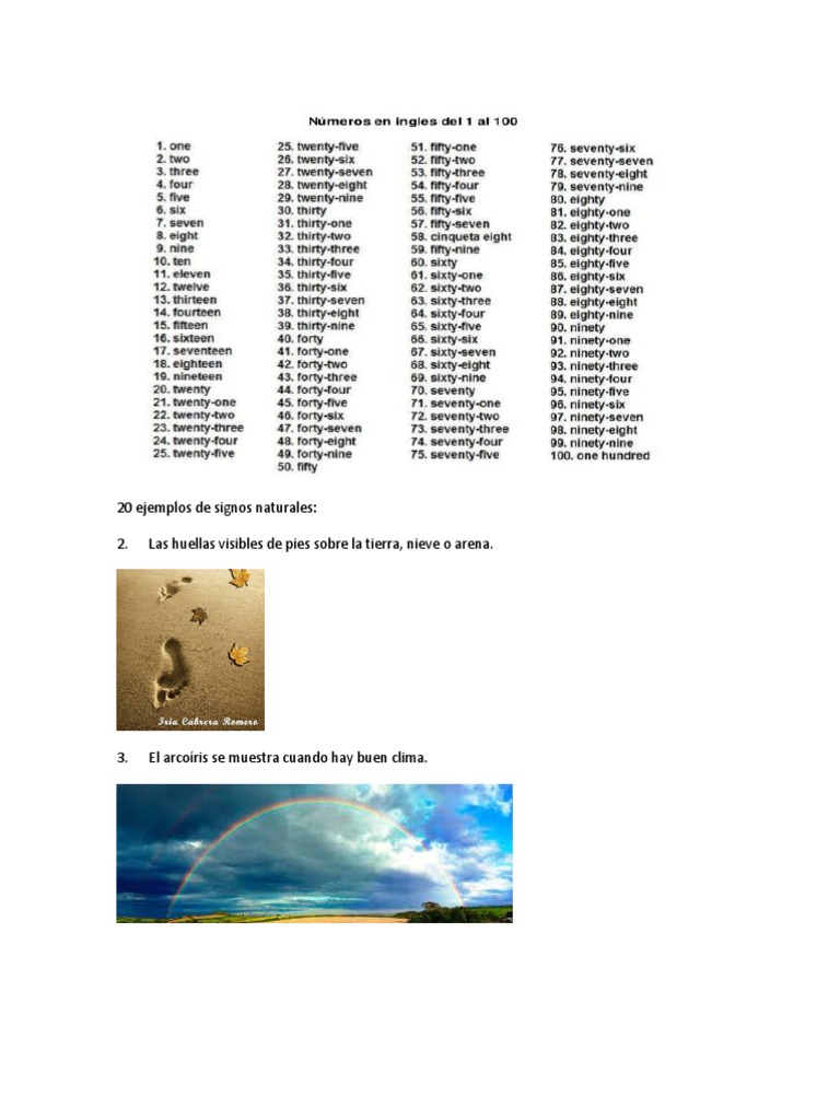 20 Ejemplos de Signos Naturales | PDF