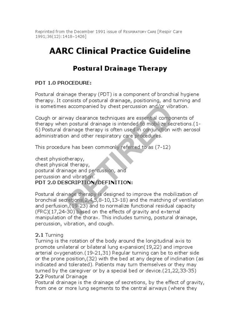 Retired: AARC Clinical Practice Guideline | PDF | Health Sciences ...