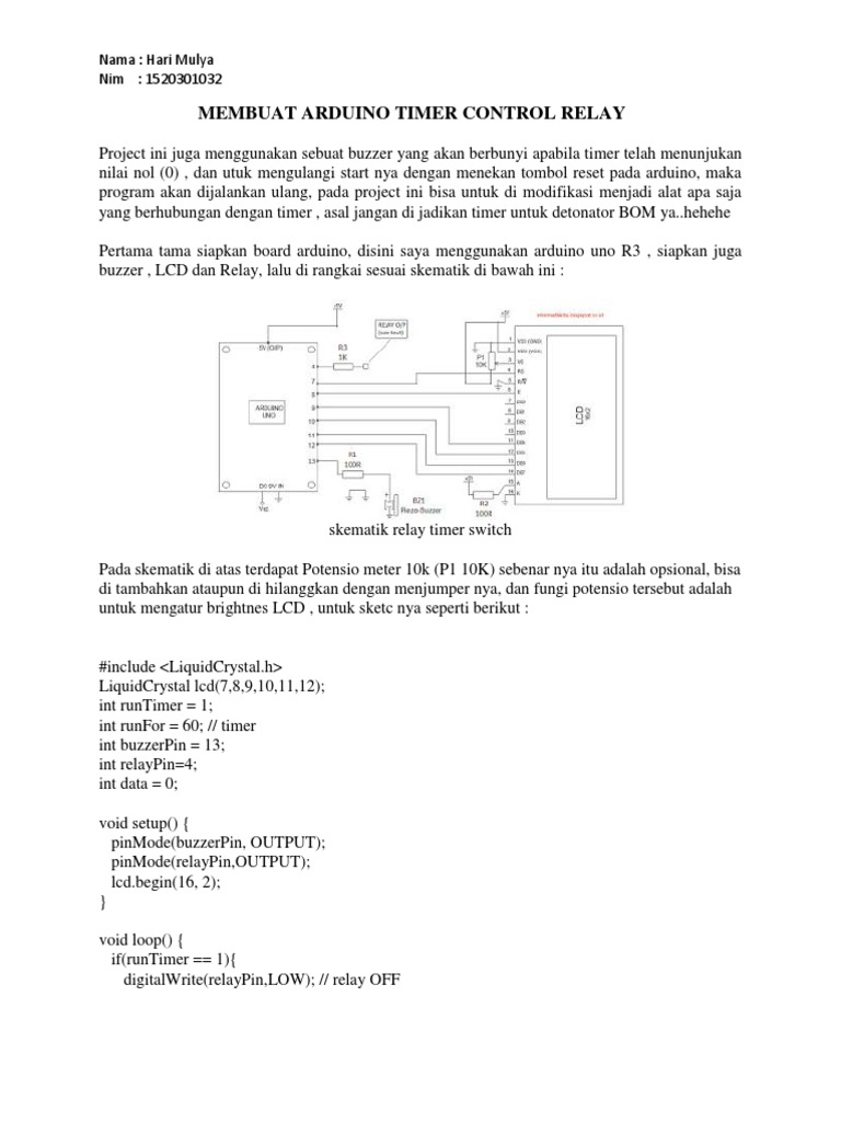 Membuat Arduino Timer Relay | PDF