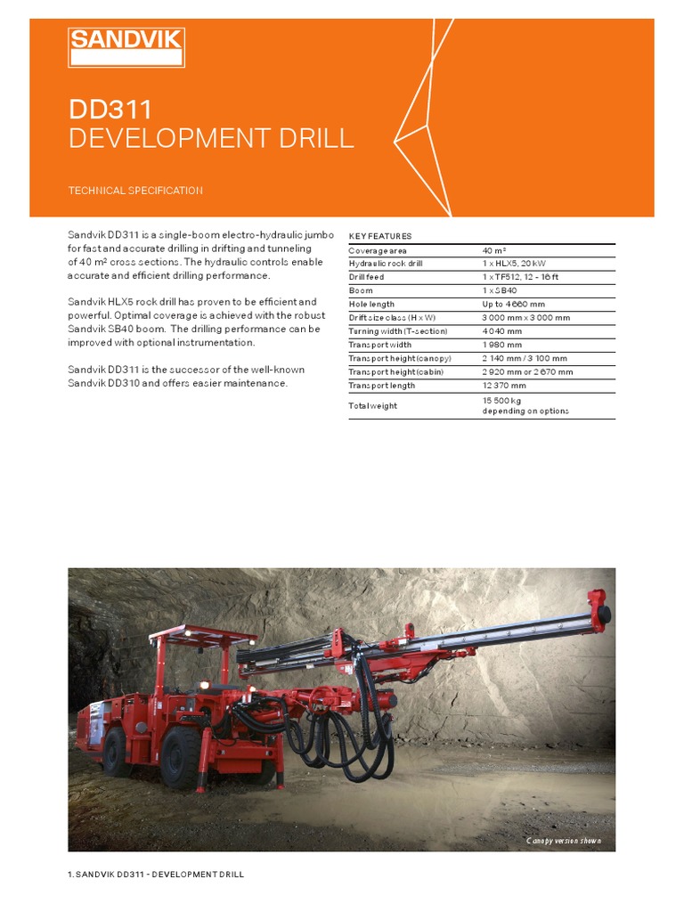 Manual Perforadora Jumbo Dd311 Sandvik PDF | PDF | Truck | Drill