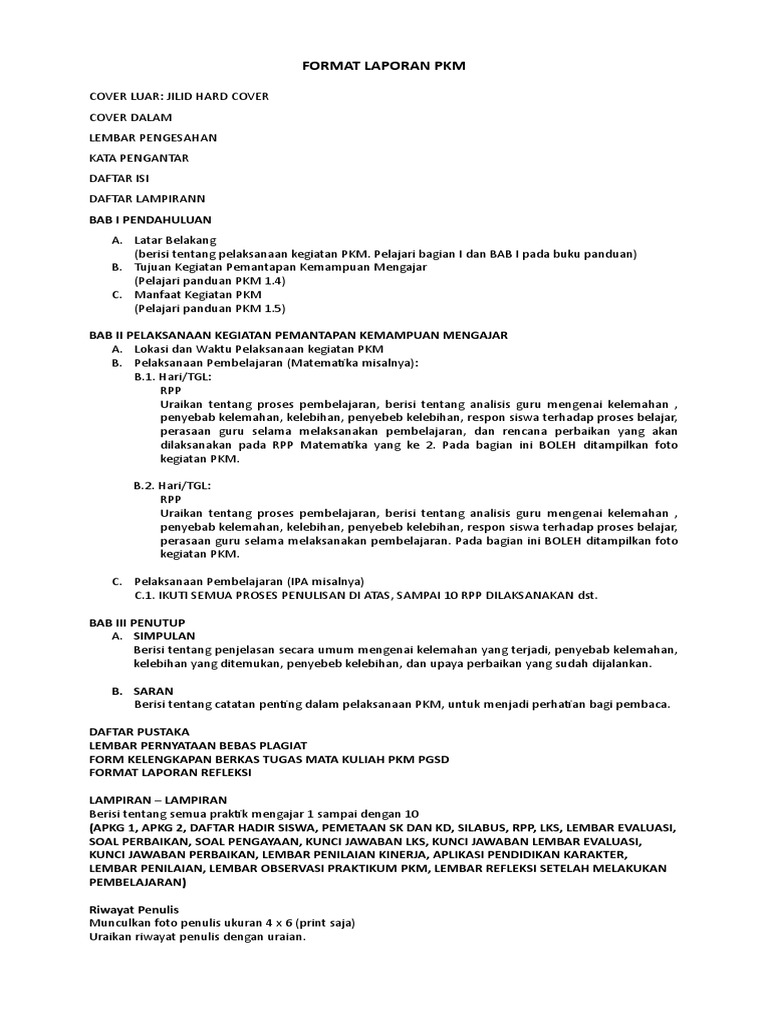 Format Laporan PKM | PDF