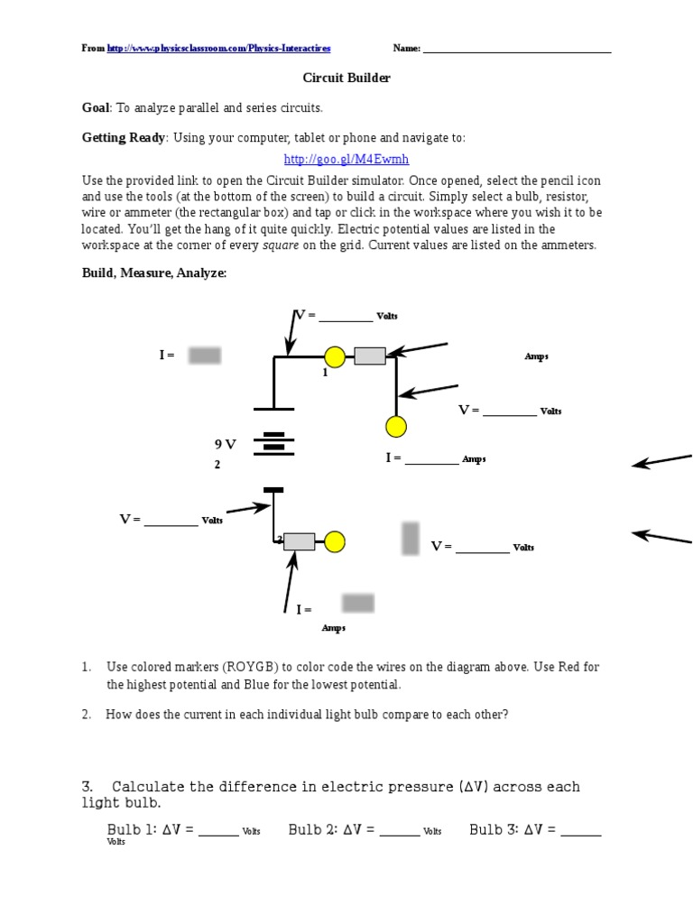 Circuit Builder | PDF | Series And Parallel Circuits | Electrical Network