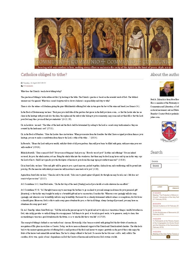 Catholic Tithing Obligations Explained | PDF | Tithe | Catholic Church