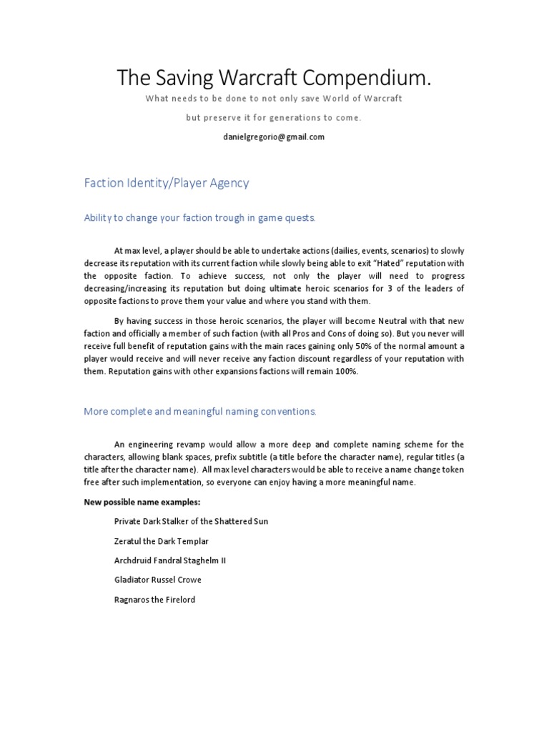 Save Warcraft | PDF | World Of Warcraft | Leisure