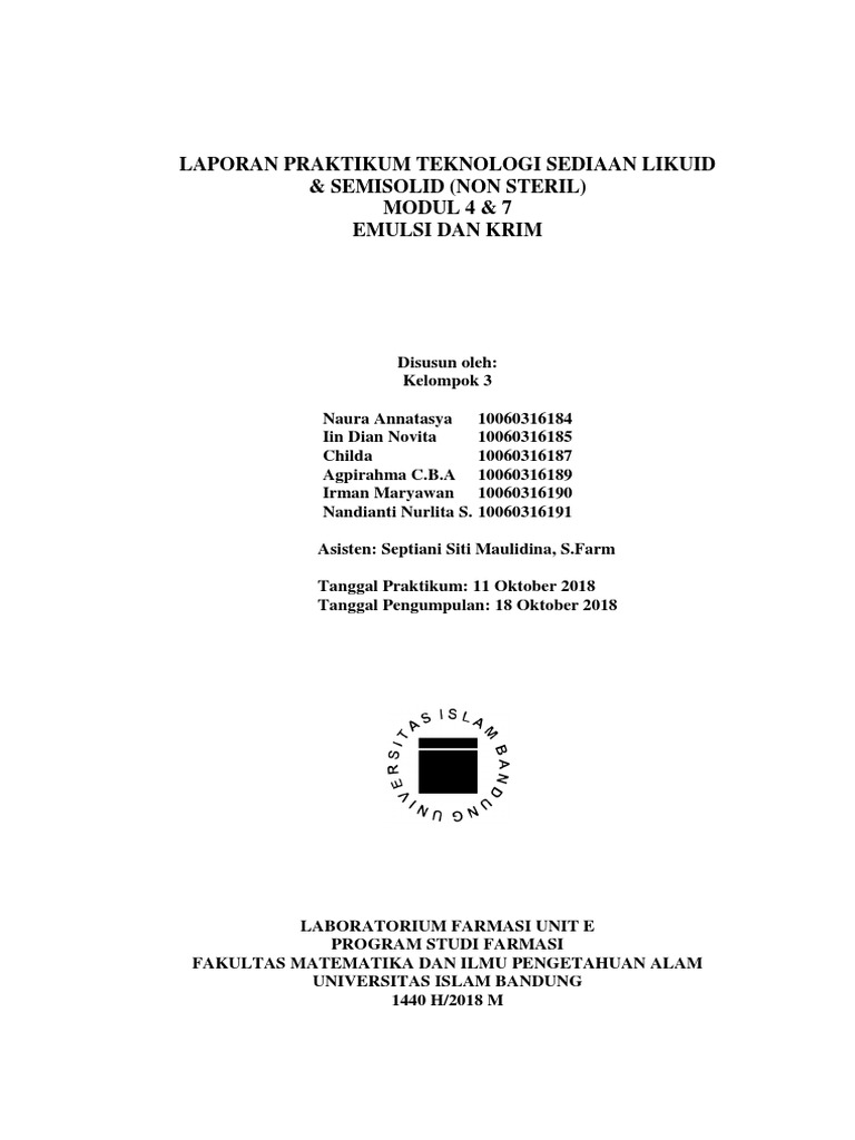 Emulsi dan Krim: Teori dan Praktikum | PDF | Memasak, Makanan, & Anggur