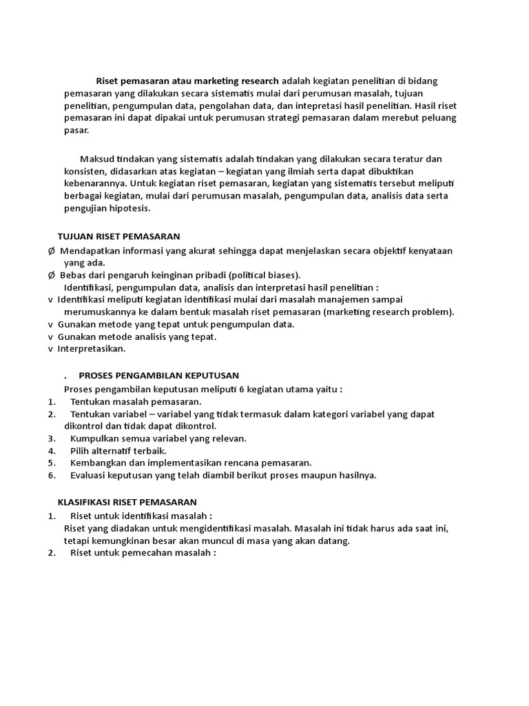 Riset Pemasaran UAS | PDF
