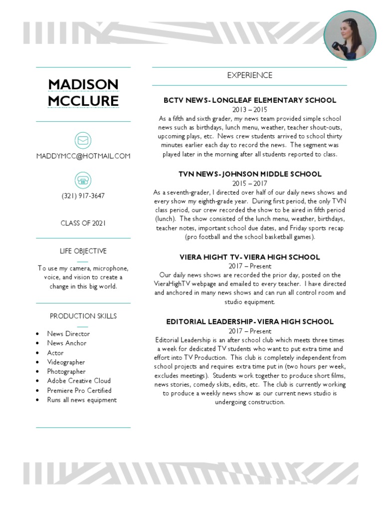 Madison Mcclure Resume | PDF | Cheerleading | Learning