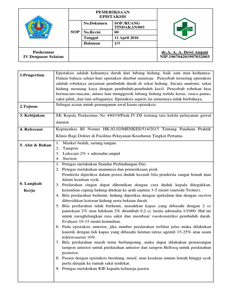 Penanganan Epistaksis dengan Metode Trotter | PDF