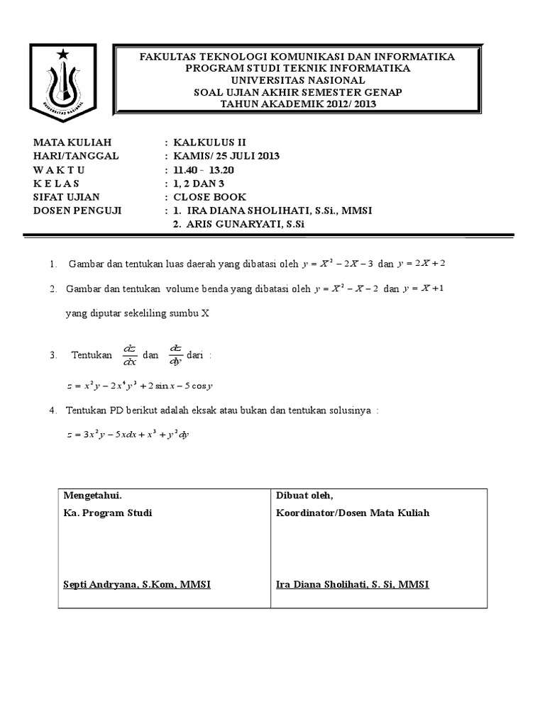 Uas Kalkulus II | PDF