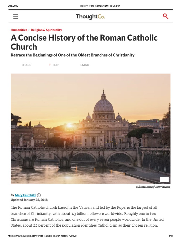 History of the Roman Catholic Church | PDF | Catholic Church | Early ...