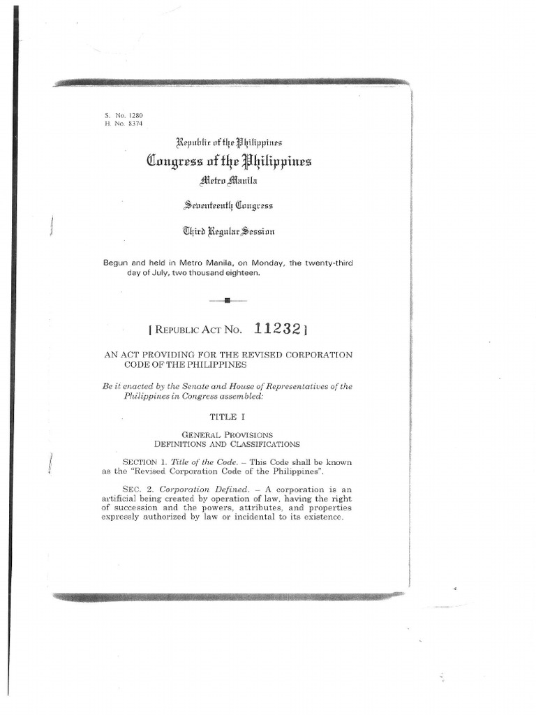 RA-11232 Revised Corp Code