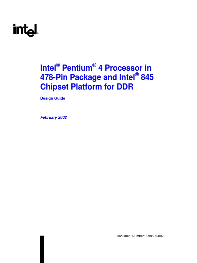 Pentium 4 845 Chipset Platform For DDR Guide | PDF | Intel | Electronics