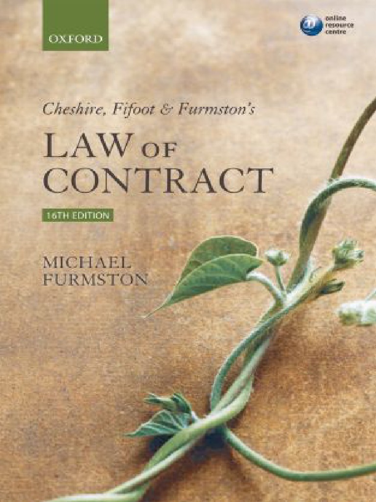 Book - Law of Contract 16 Ed - M. P. Furmston PDF | PDF | Business