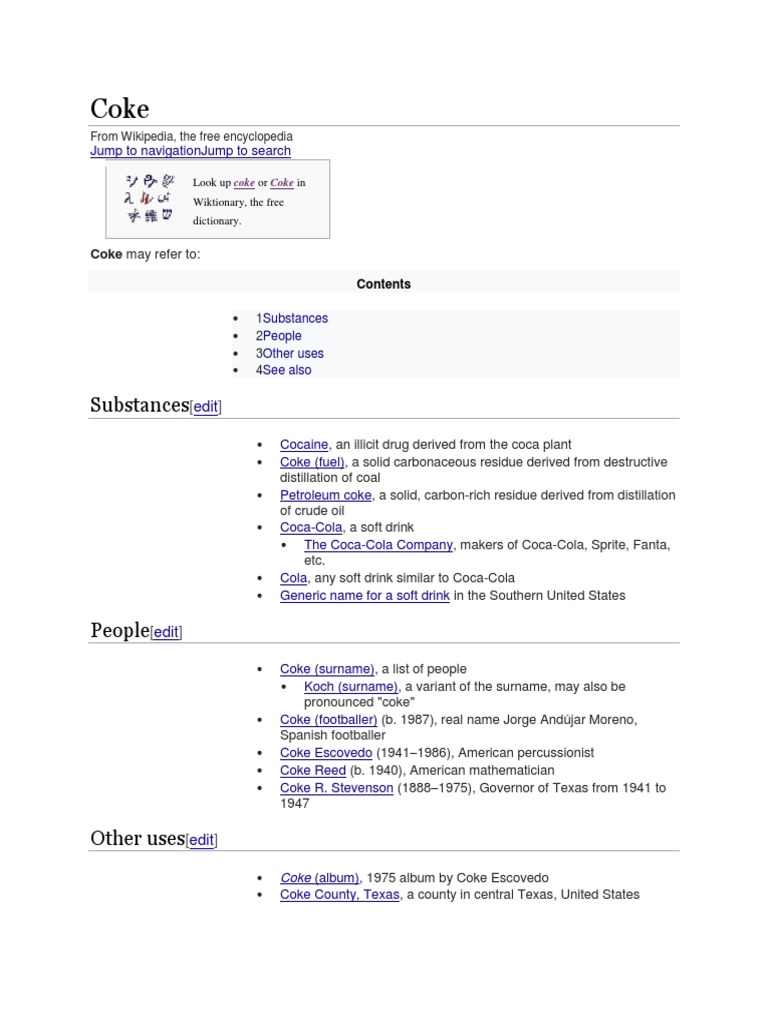 Substances: Jump To Navigationjump To Search | PDF | Coca Cola | Wikipedia