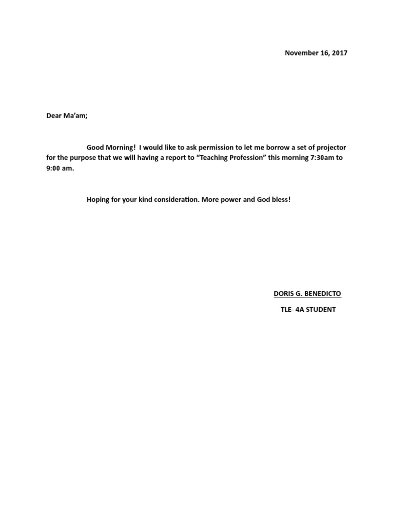 Permission Letter (Projector)