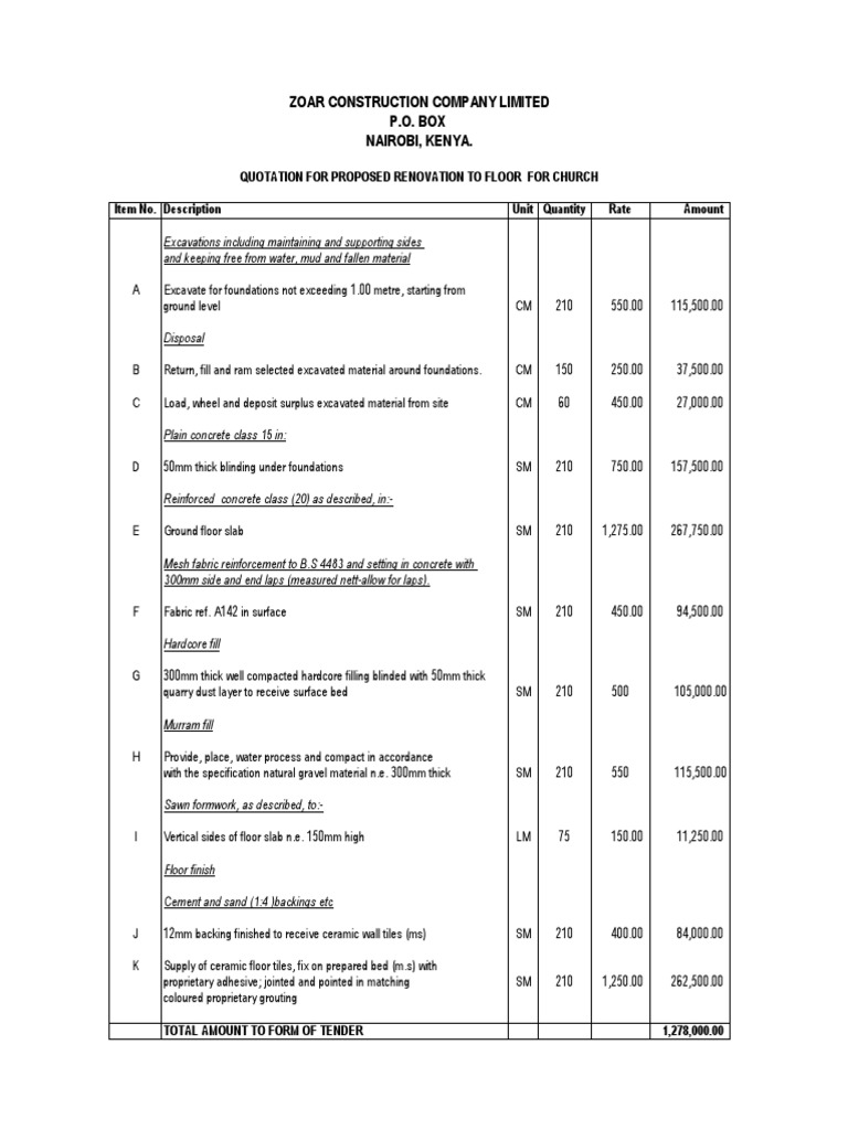 Boq Floor Tiling Works | Tile | Concrete