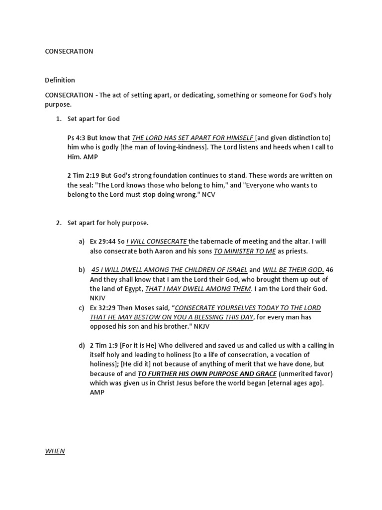 Consecration | PDF | Consecration | Sanctification