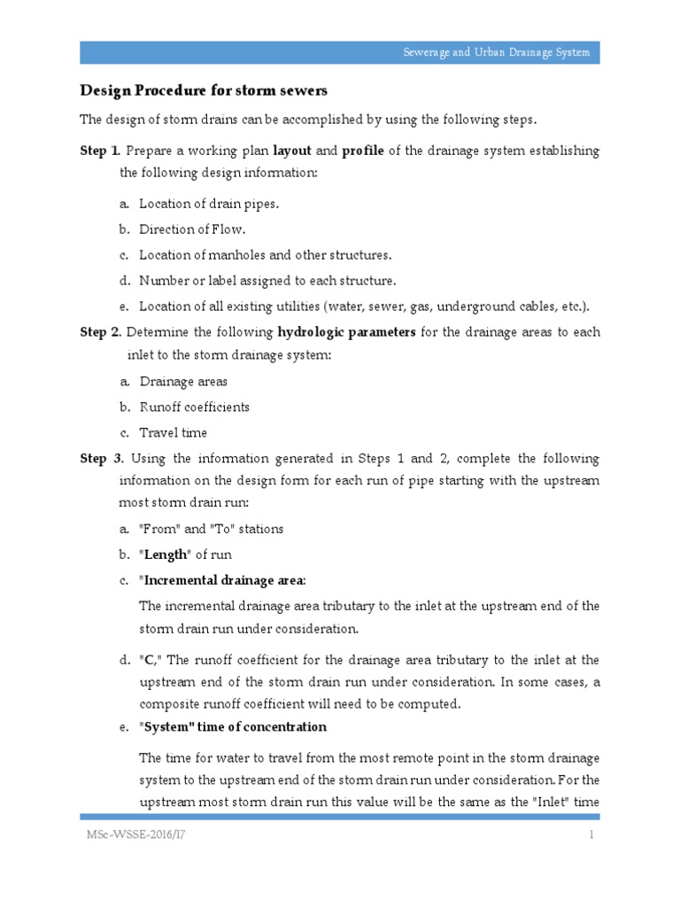 Designing an Efficient Stormwater Drainage System for an Urban Area ...