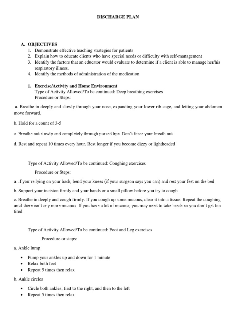 Discharge Plan For Resp. Trauma | Download Free PDF | Asthma | Fruit