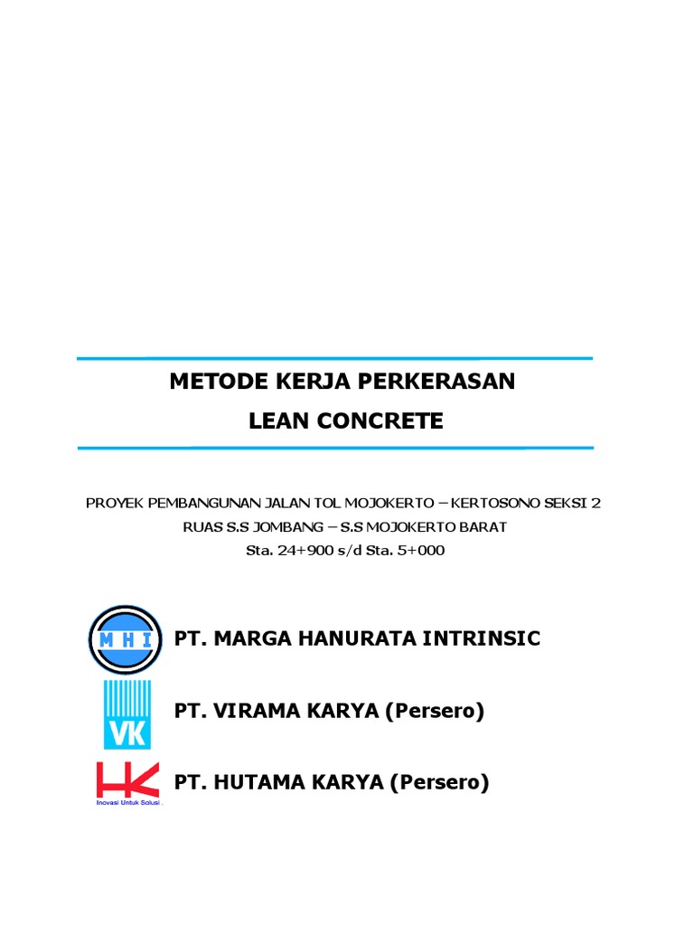 Wet Lean Concrete (Klas E) | PDF
