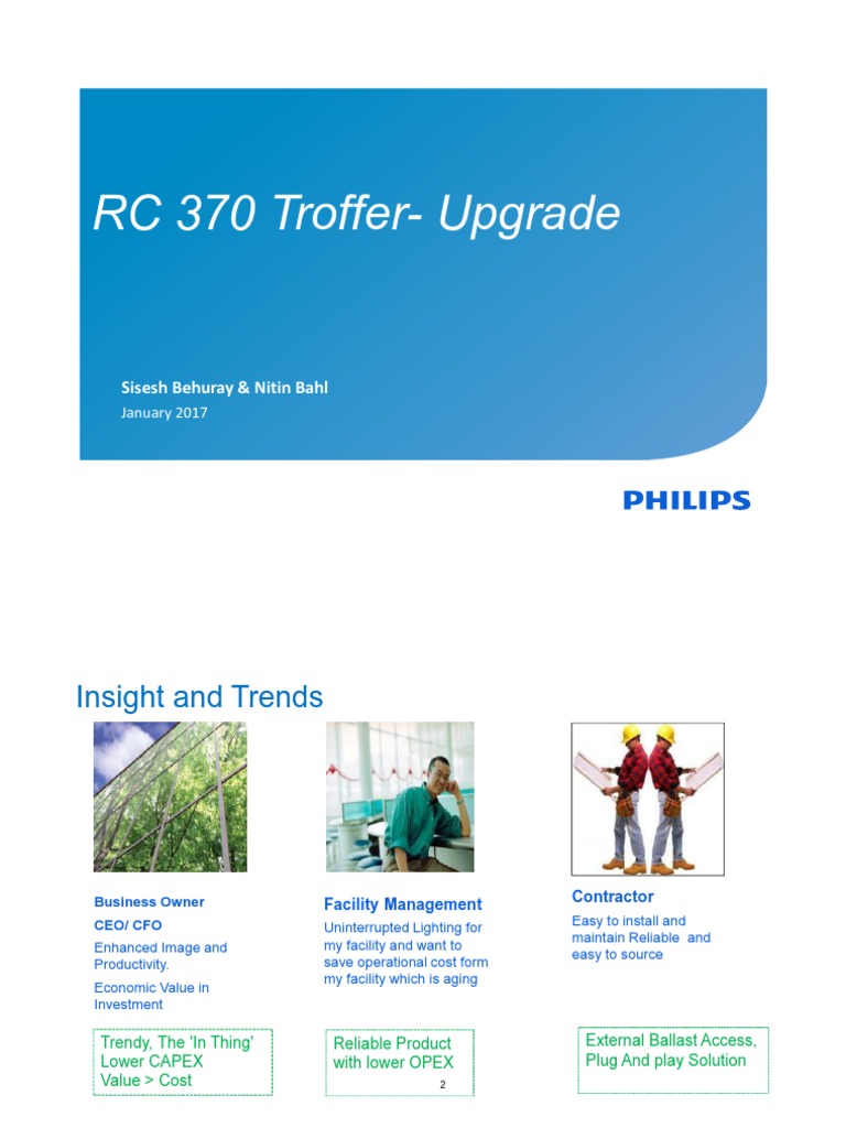 Philips RC370B LED Troffer Upgrade Guide | PDF | Power Supply | Lighting