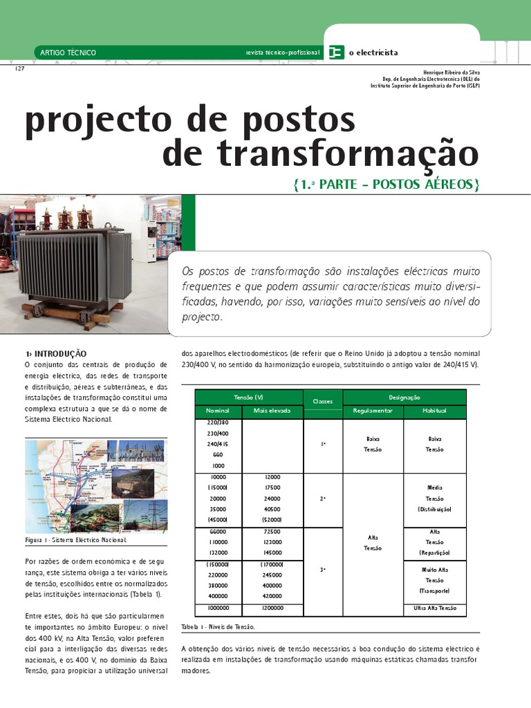 Projecto de Postos de Transformação PDF | PDF | Substação elétrica ...