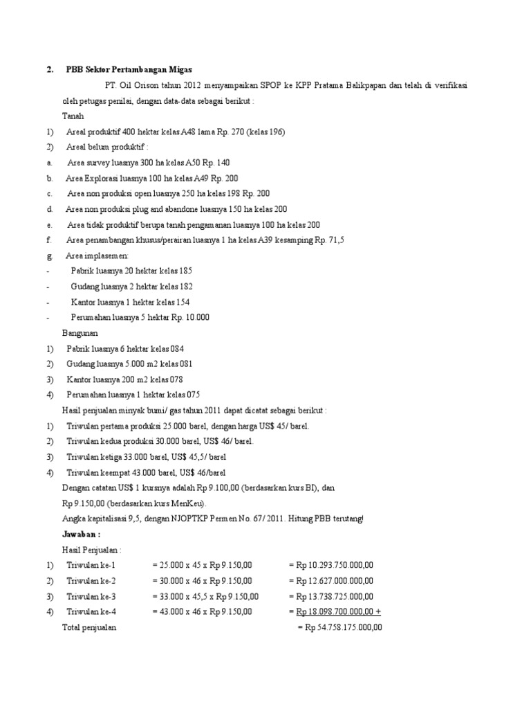 Contoh Perhitungan PBB | PDF | Griya & Taman