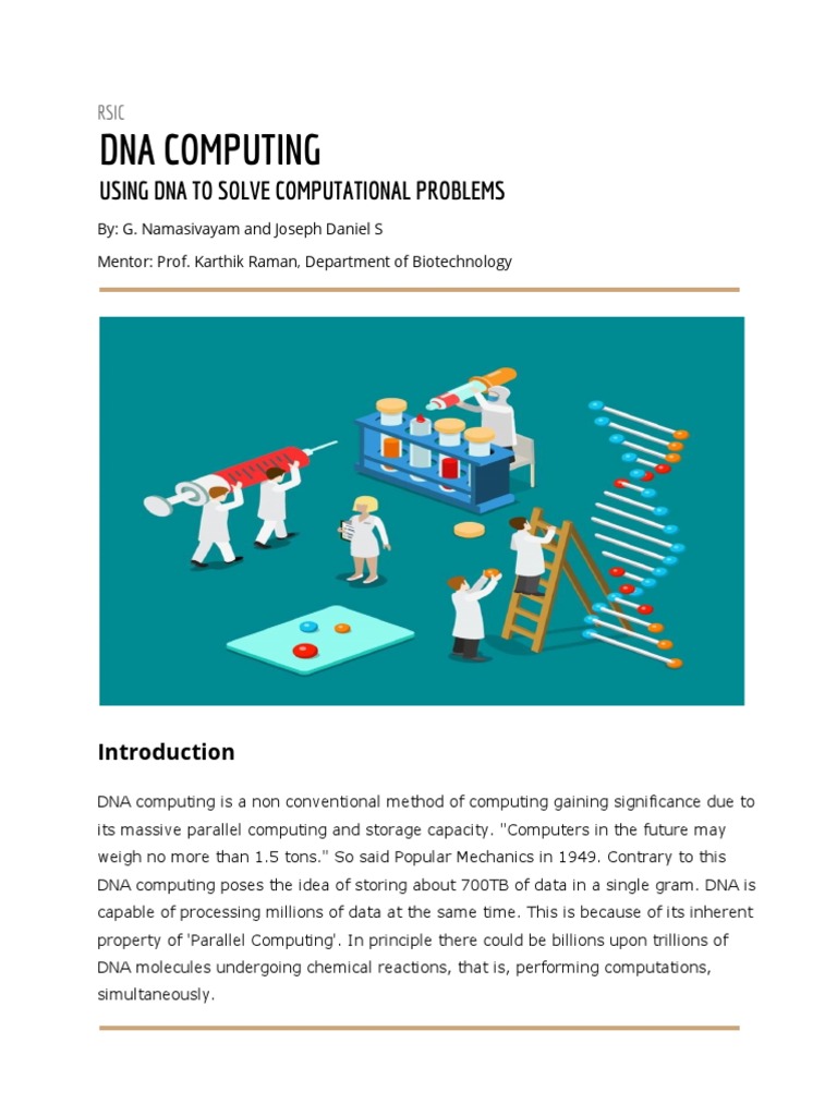 Dna Computing: Using Dna To Solve Computational Problems | PDF | Dna | Logic Gate