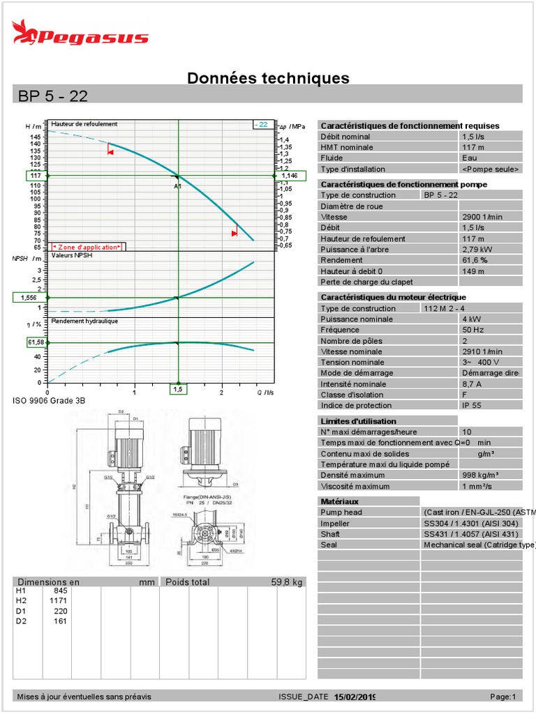 Pompe Pegasus | PDF | Physique | Grandeur physique