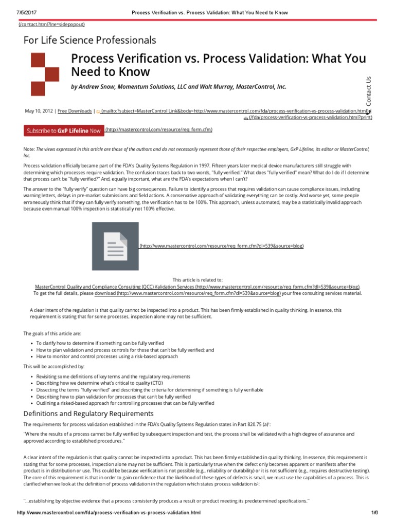Process Verification Vs | Download Free PDF | Verification And ... Process Verification Vs | Download Free PDF | Verification And ...